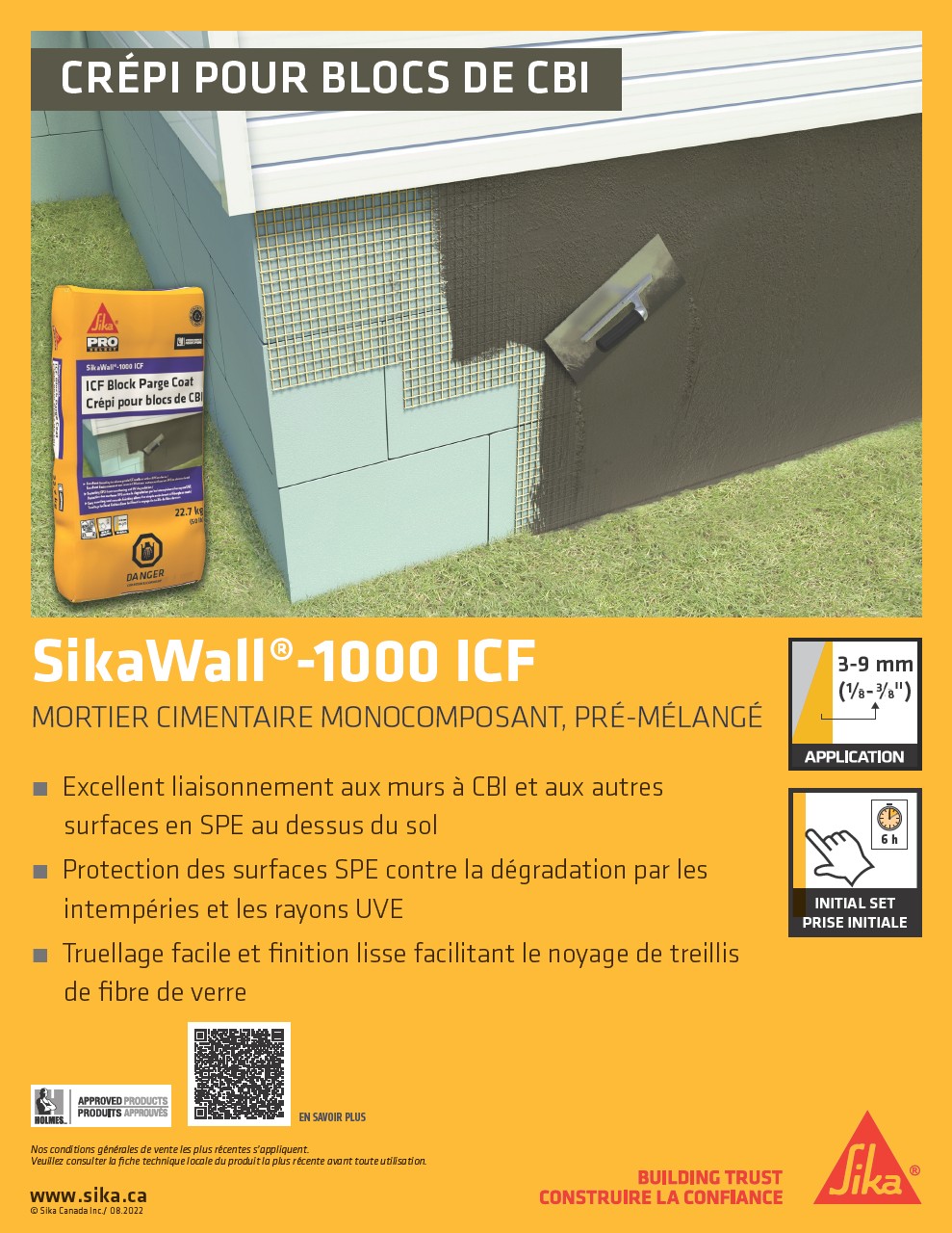 SikaWall®-1000 ICF | Enduits pour béton, scellants et étanchéité