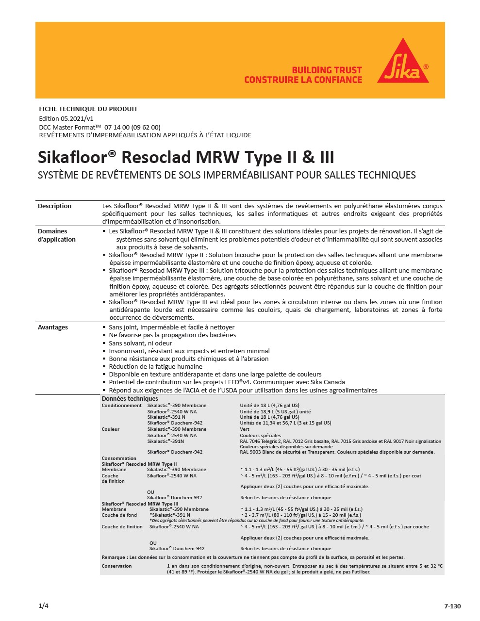 Sikafloor® Resoclad MRW Type II & III